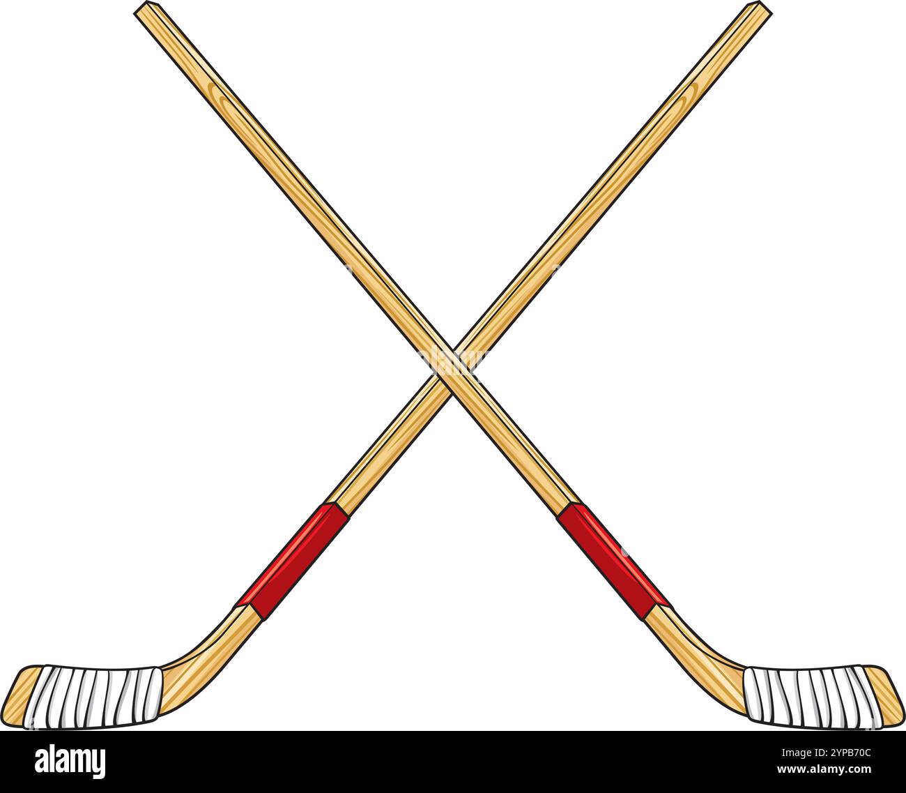 Crossed Ice Hockey Sticks Color. Vector Illustration Stock Vector Image ...