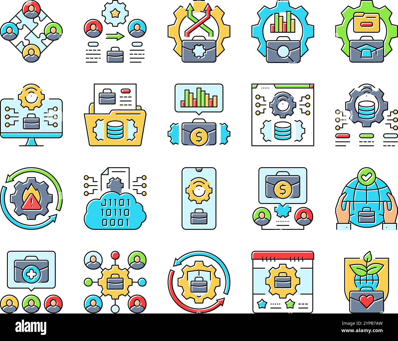 business process optimization icons set vector Stock Vector Image & Art ...