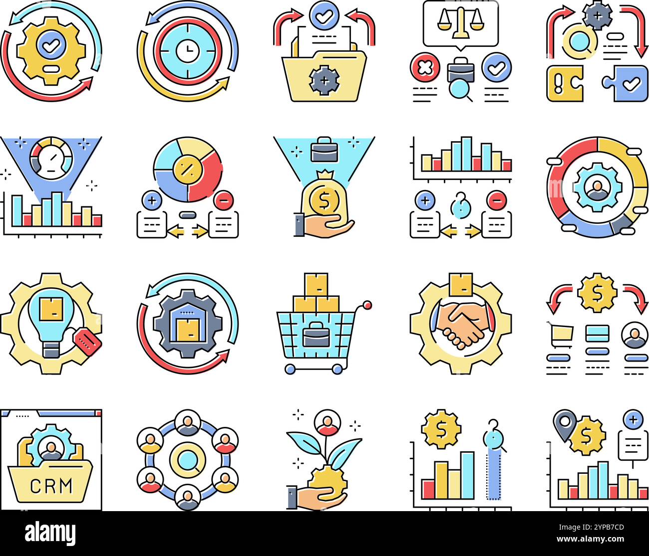 business process efficiency icons set vector Stock Vector Image & Art - Alamy