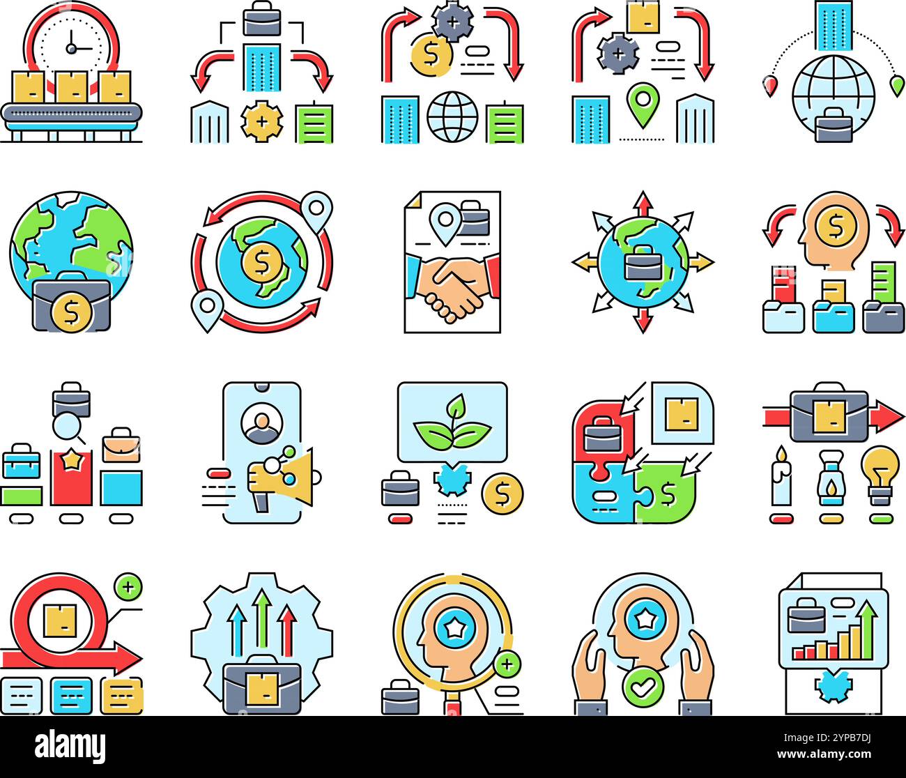 modern business strategy icons set vector Stock Vector Image & Art - Alamy