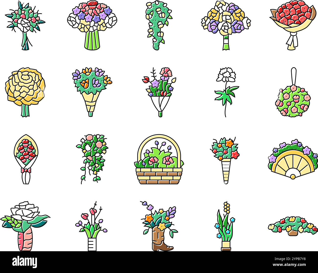 Love pack flower bouquet Stock Vector Images - Alamy