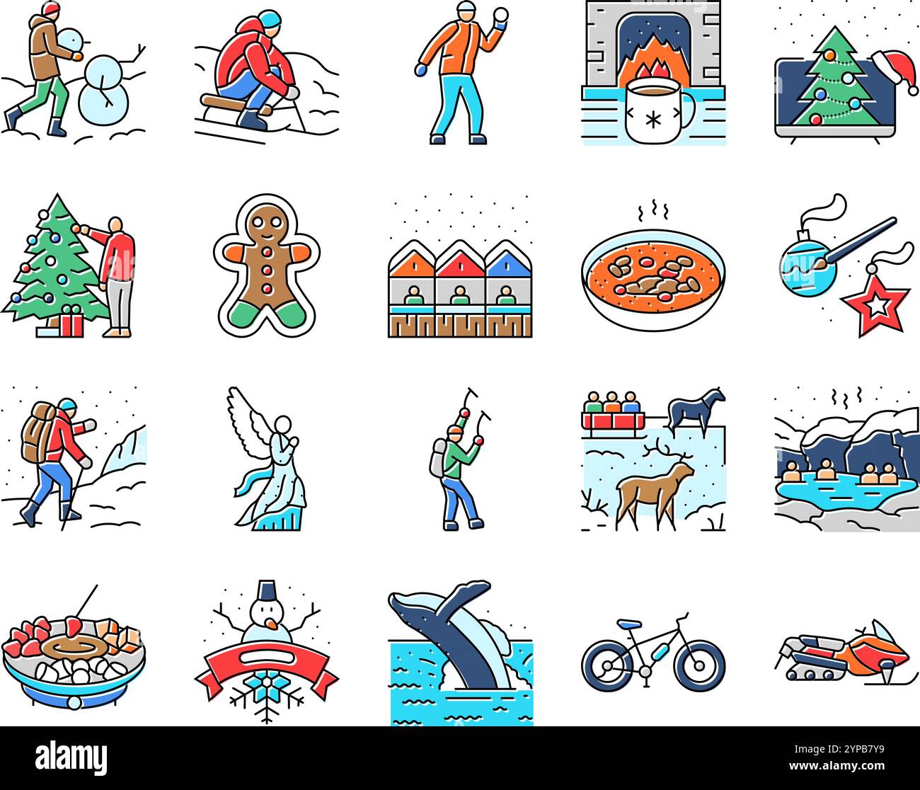 winter spend time icons set vector Stock Vector Image & Art - Alamy
