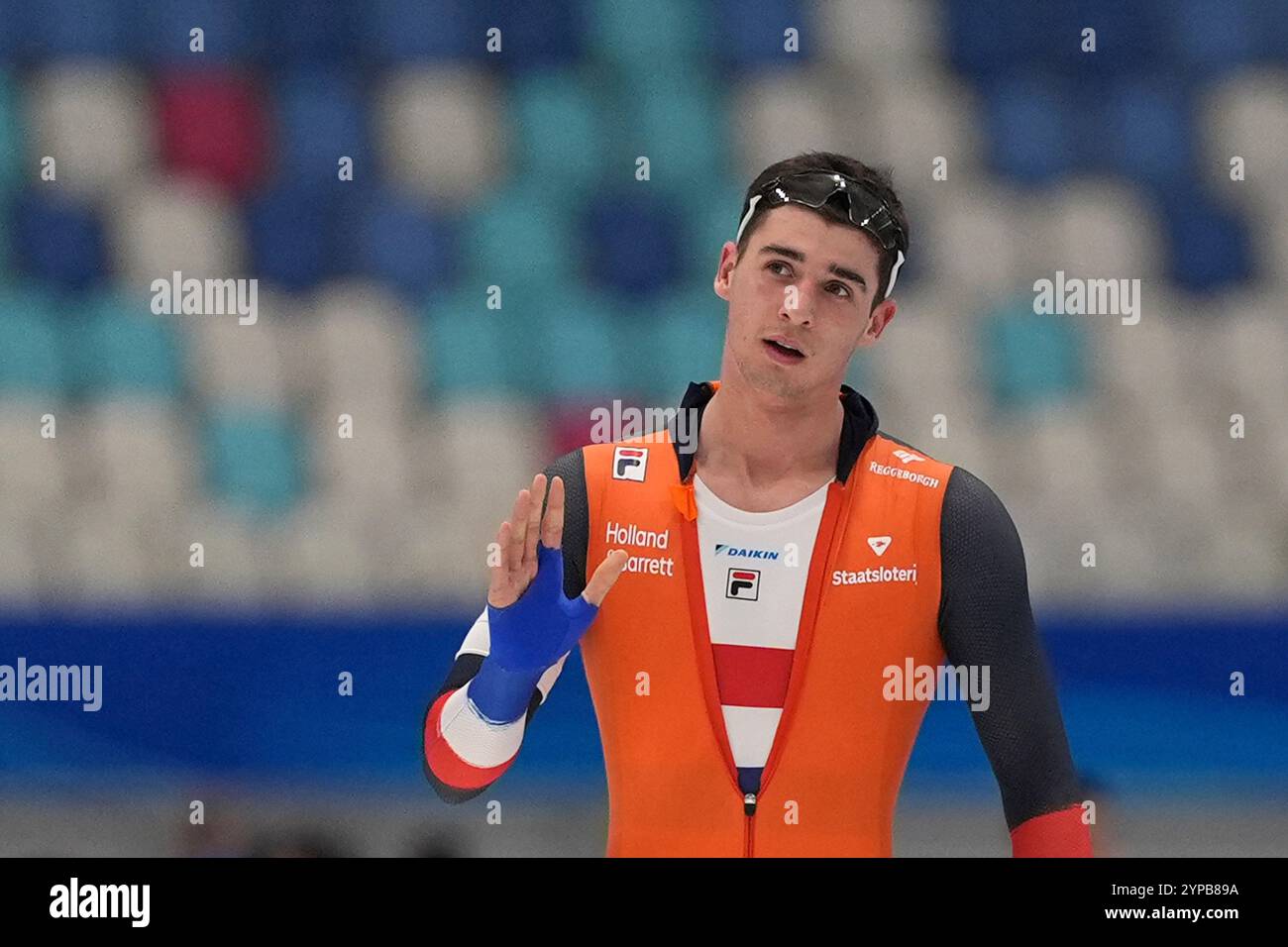Silver medalist Jenning De Boo of Netherlands reacts after finishing ...