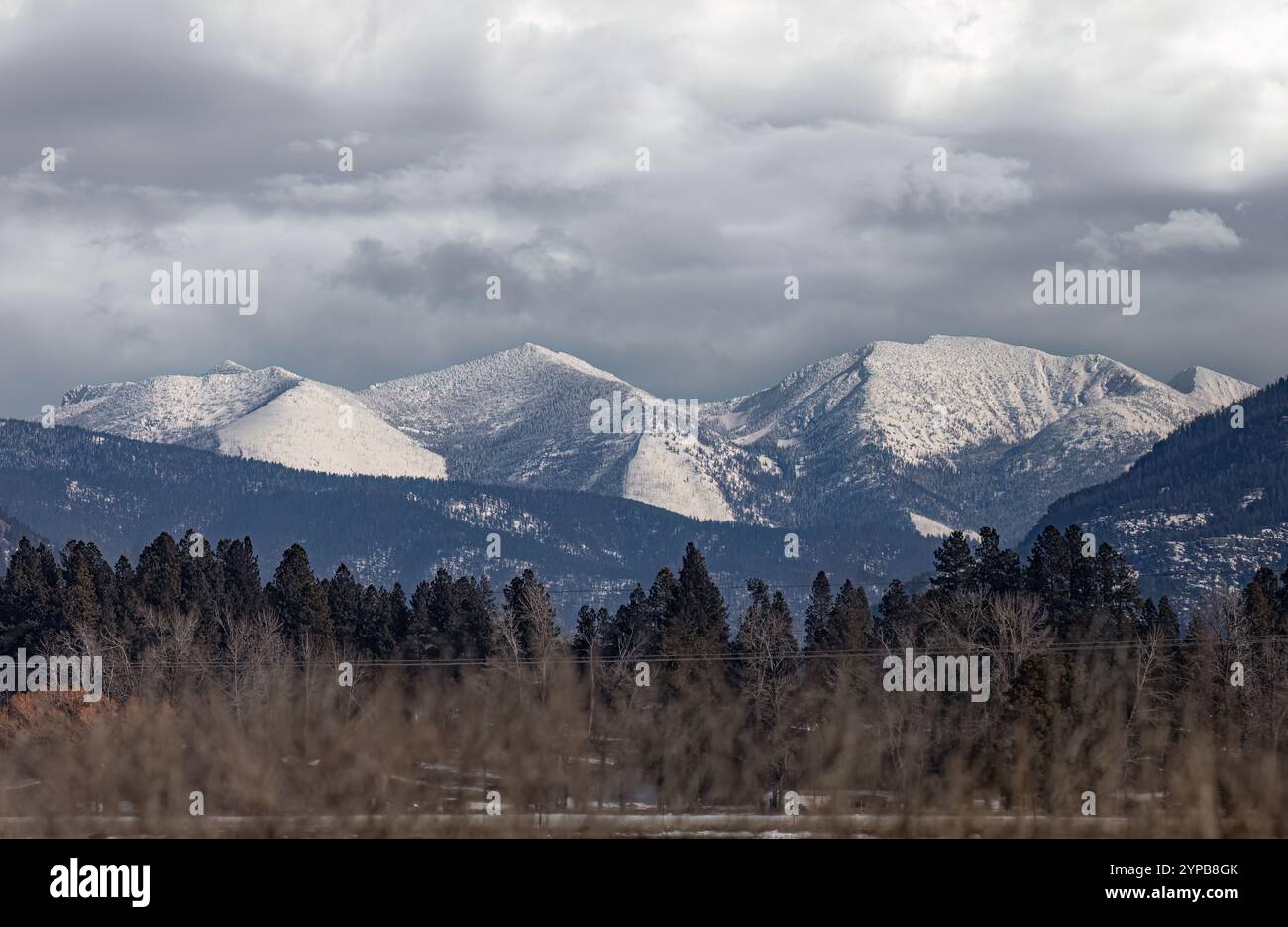 Hungry Horse Reservoir in winter in Flathead National Forest, Montana ...