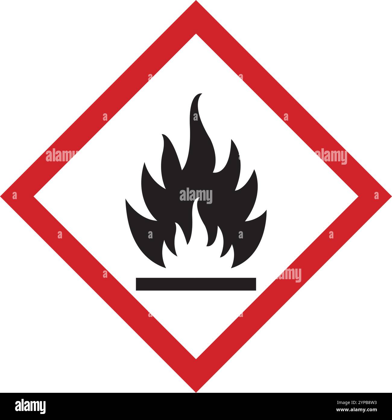 The chemical symbol indicates that the material is flammable Stock ...