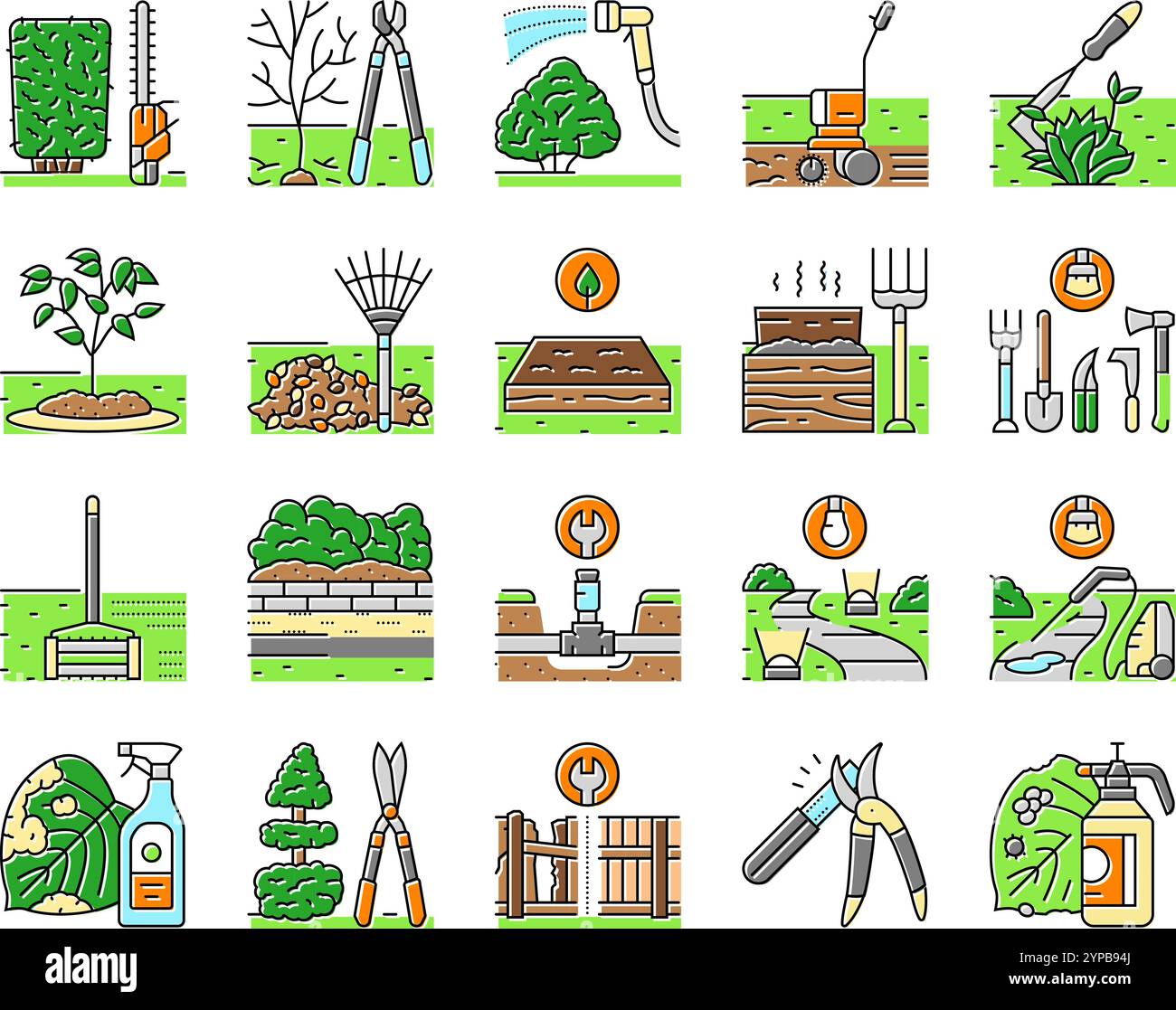 Planting hedging Stock Vector Images - Alamy