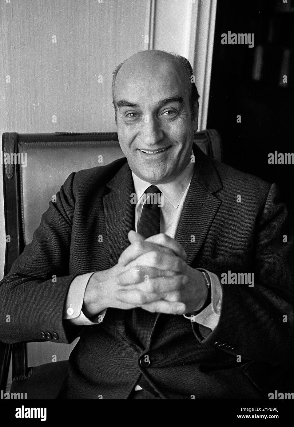 Argentine dentist and journalist Manuel Rey Millares during a press ...