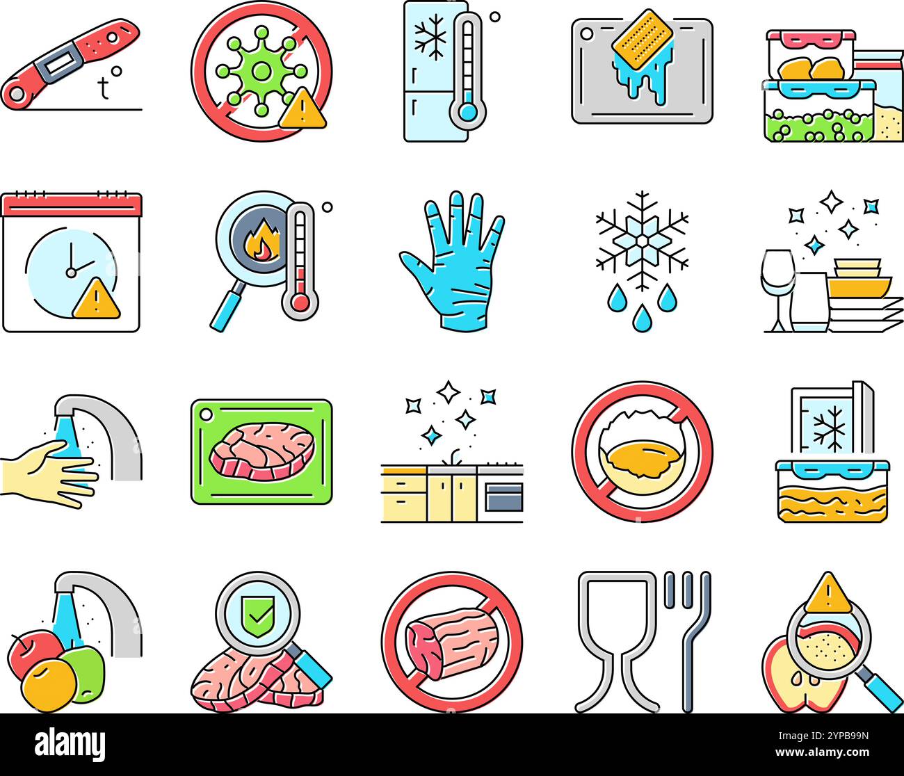 food safety hygiene inspection icons set vector Stock Vector Image ...