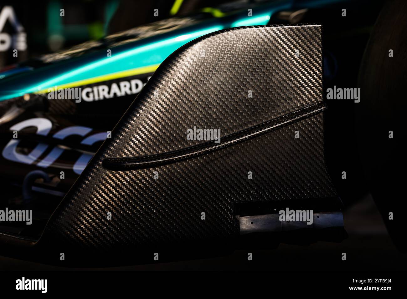 Aston Martin F1 Team AMR23, mechanical detail of the front wing during ...