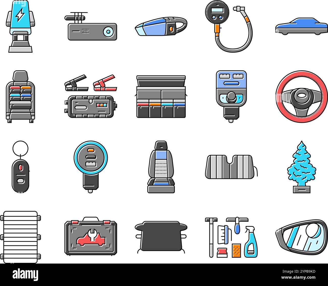 car accessories seat cover icons set vector Stock Vector Image & Art ...