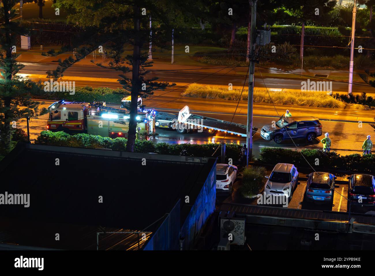 Gold Coast, Queensland, Australia - Nov 29, 2024: Overturned car ...