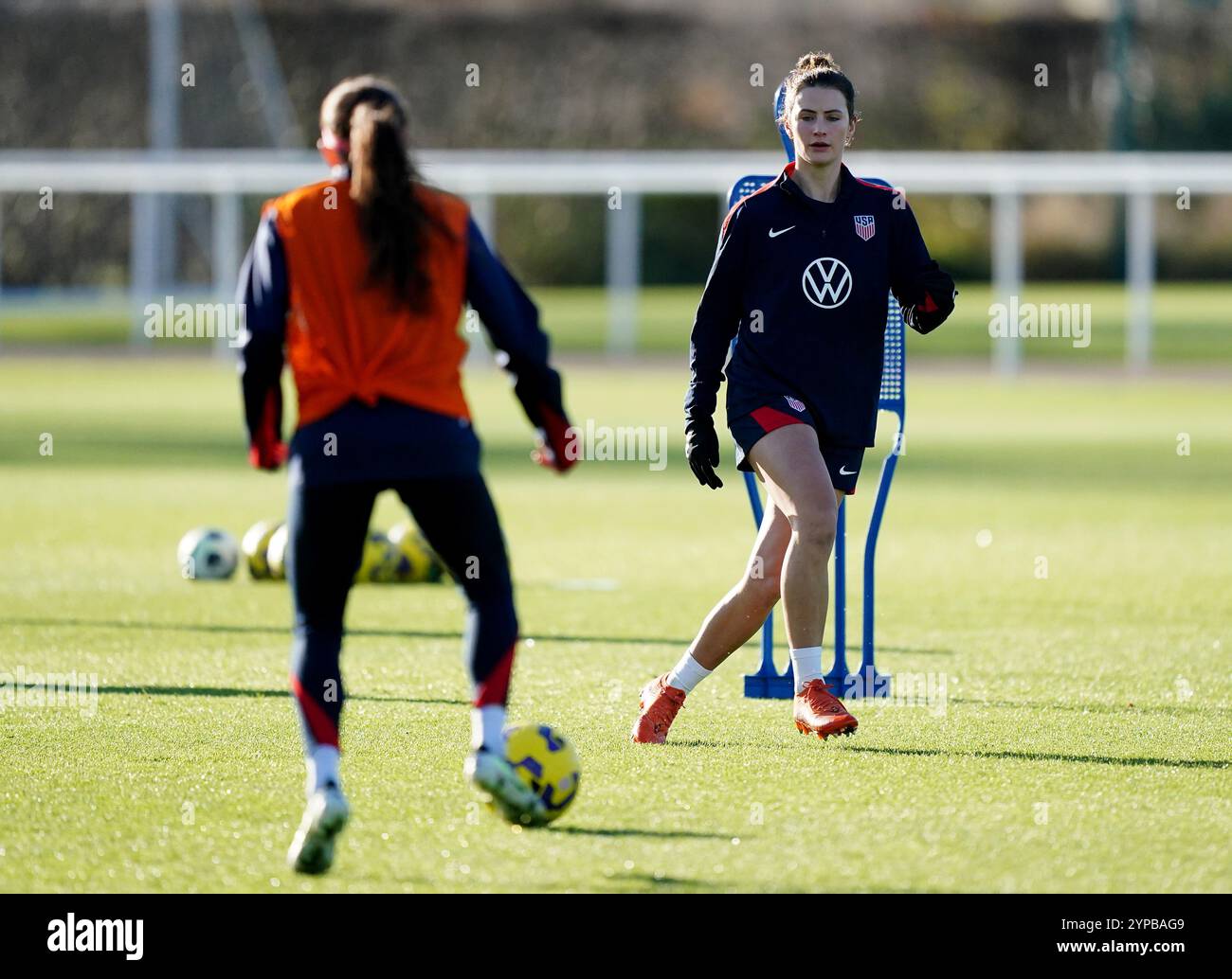 USA's Emily Fox during training at the Tottenham Hotspur Training ...