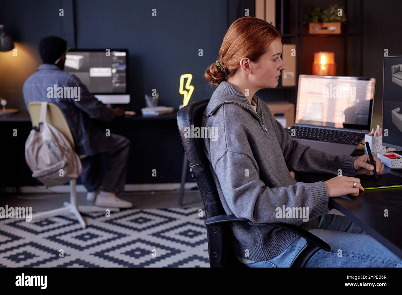 Separate workspace hi-res stock photography and images - Alamy