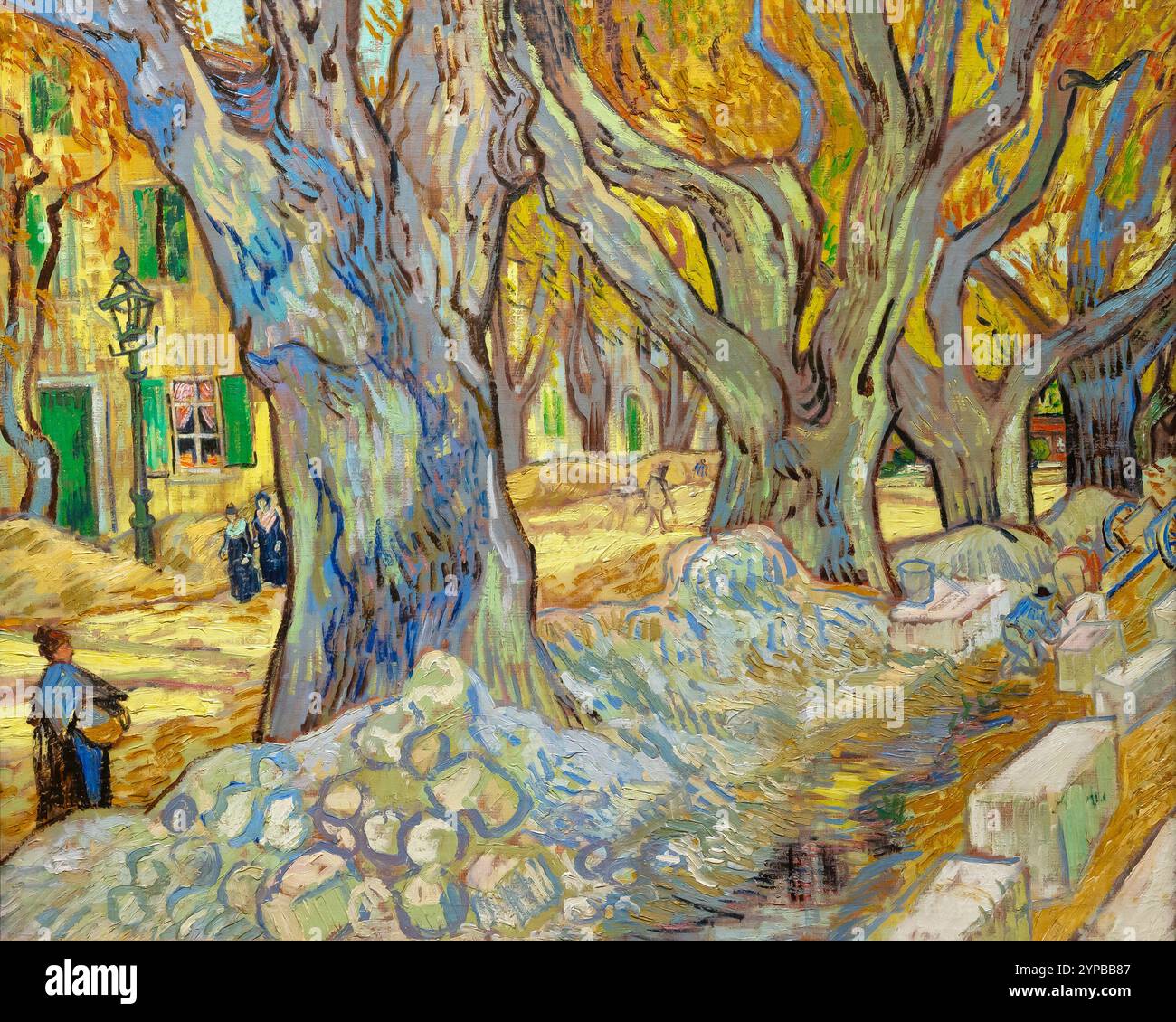 The Large Plane Trees, Road Menders at Saint-Remy, Vincent van Gogh ...