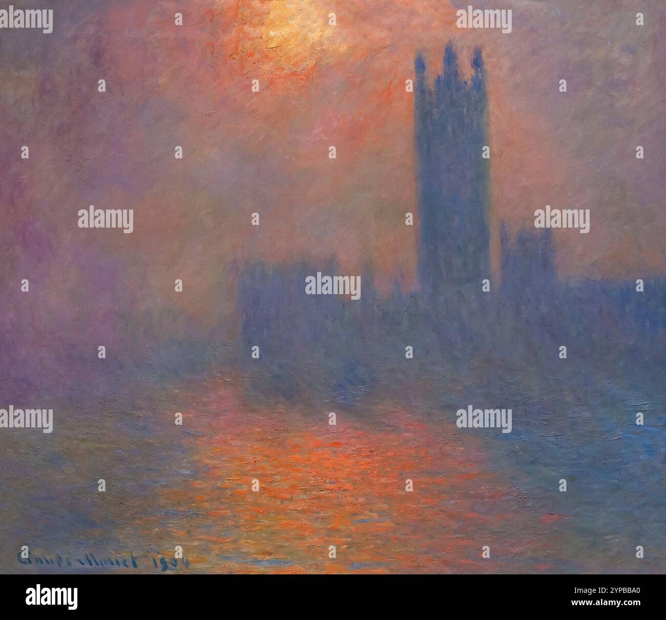 London, The Houses of Parliament, Shaft of Sunlight in the Fog, Claude ...