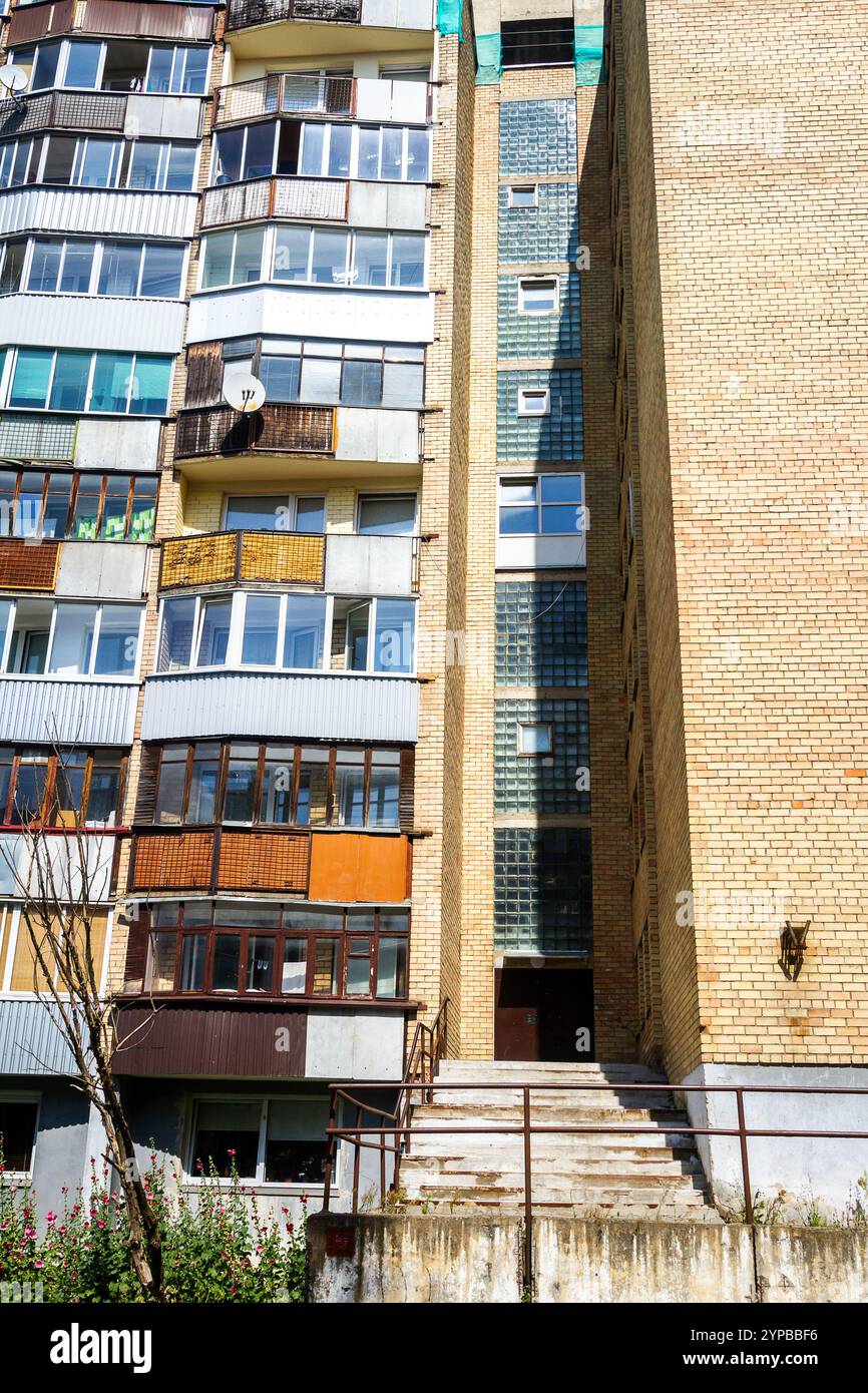 Soviet era architecture style of living district in Vilnius, Lithuania ...
