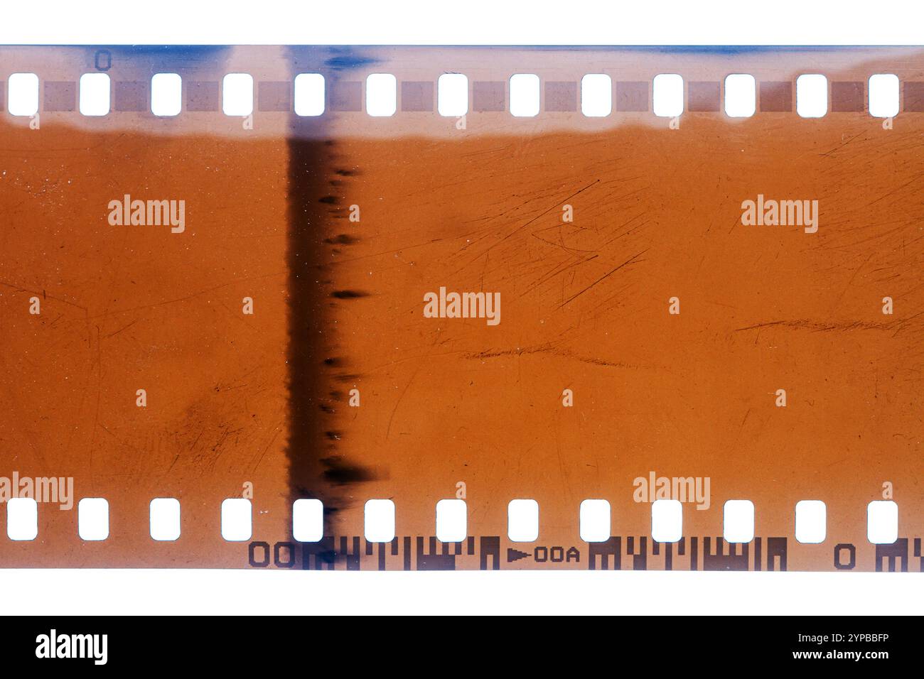 Dusty and grungy 35mm film texture or surface. Perforated scratched ...