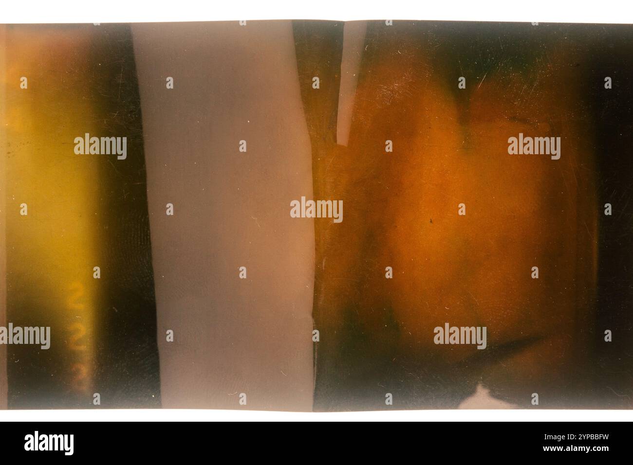 Grungy color 120mm negative film isolated on white background. Medium ...