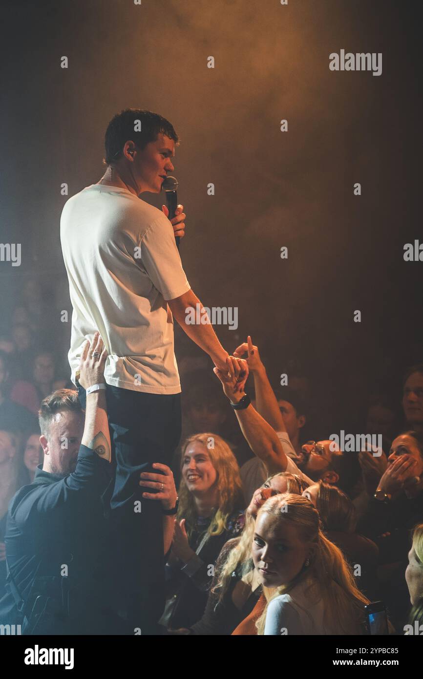 Aarhus, Denmark. 28th, November 2024. The Danish band Saveus performs a ...