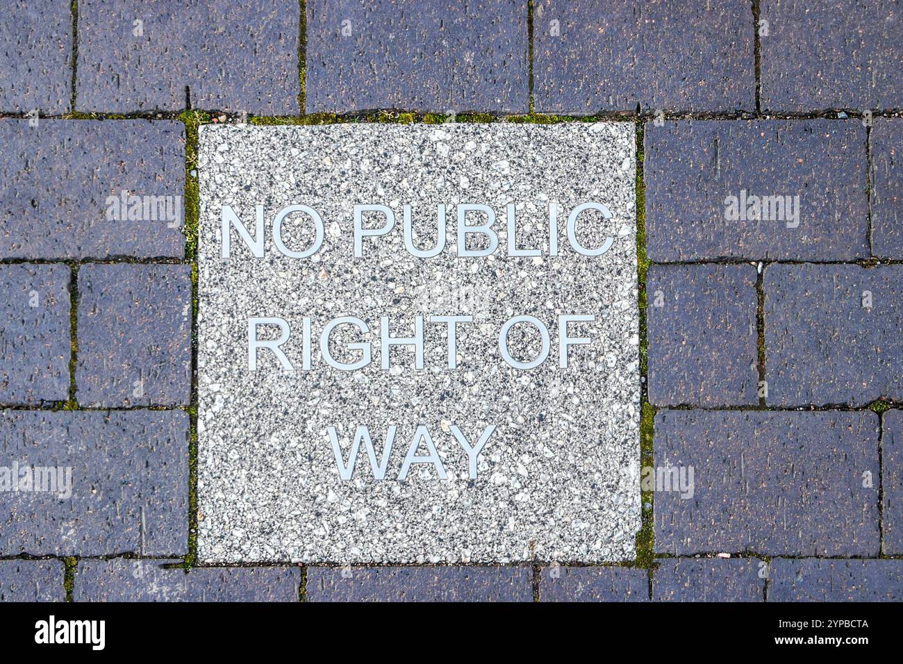 "No public right of way "plaque set into pavement in middlesbrough ...
