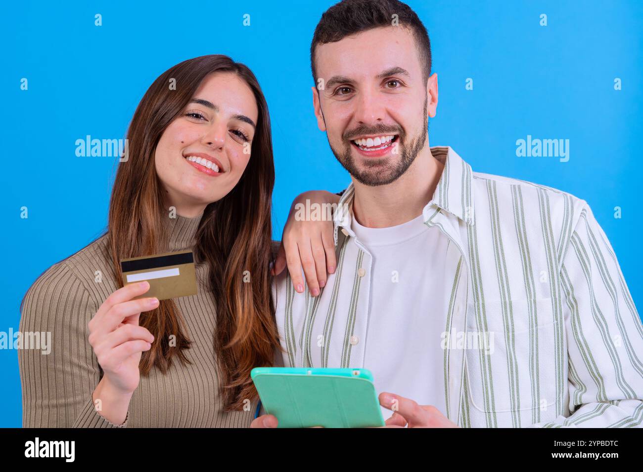 Tablet credit card smile hi-res stock photography and images - Alamy