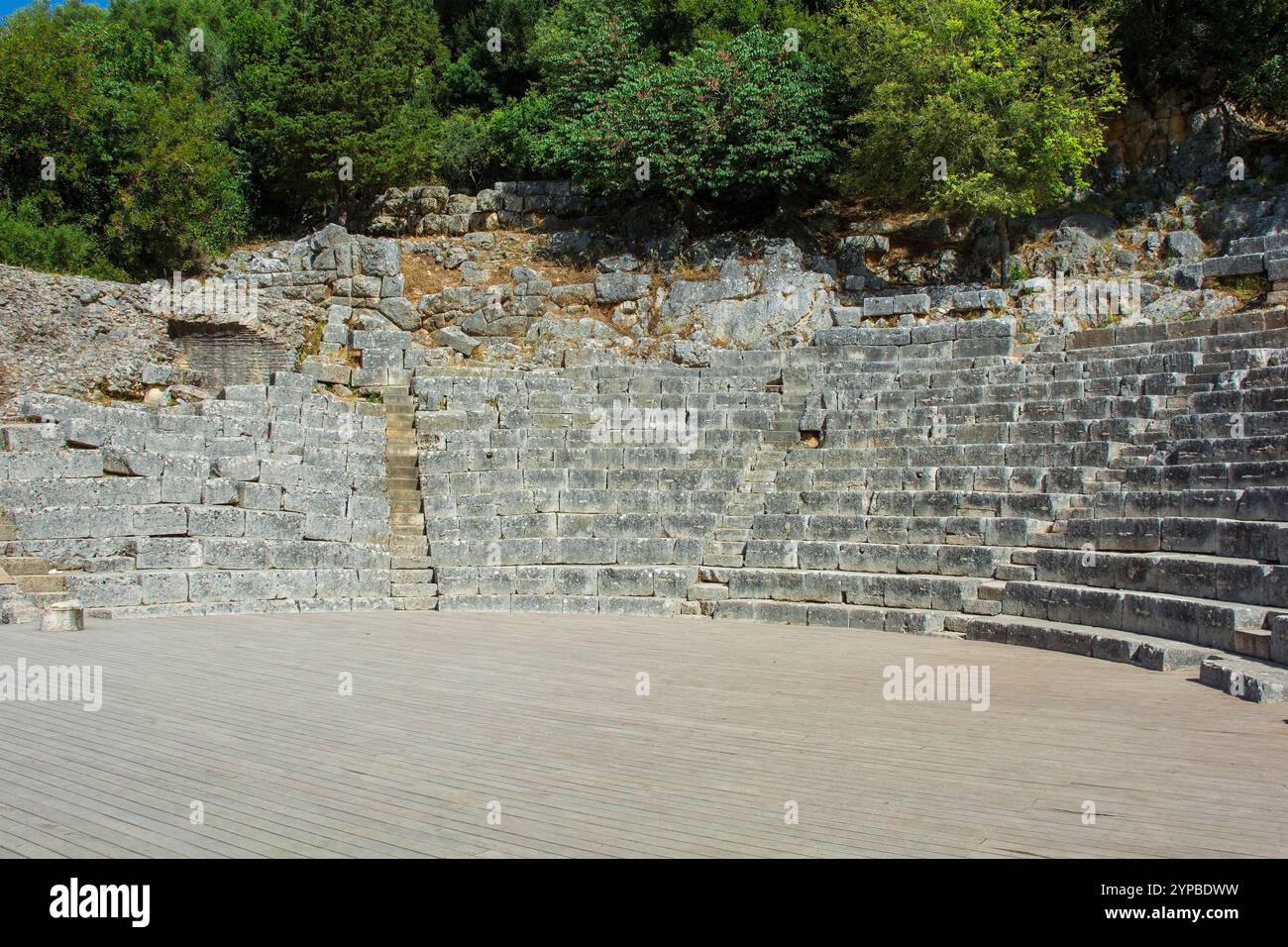 The Cavea seating area of the 3rd century Roman Amphitheatre in Butrint ...
