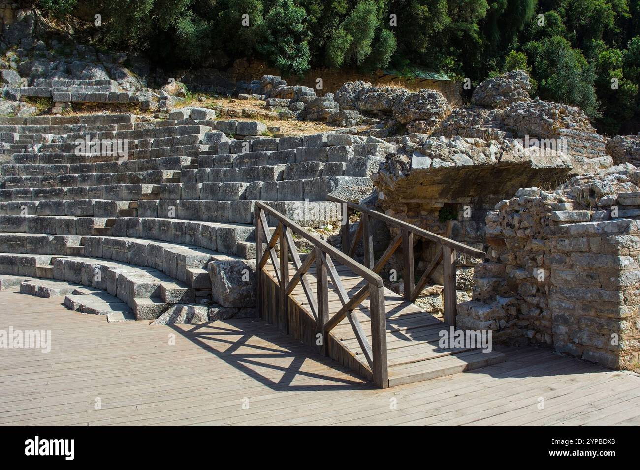 The 3rd century Roman Amphitheatre in Butrint Archaeological Park ...