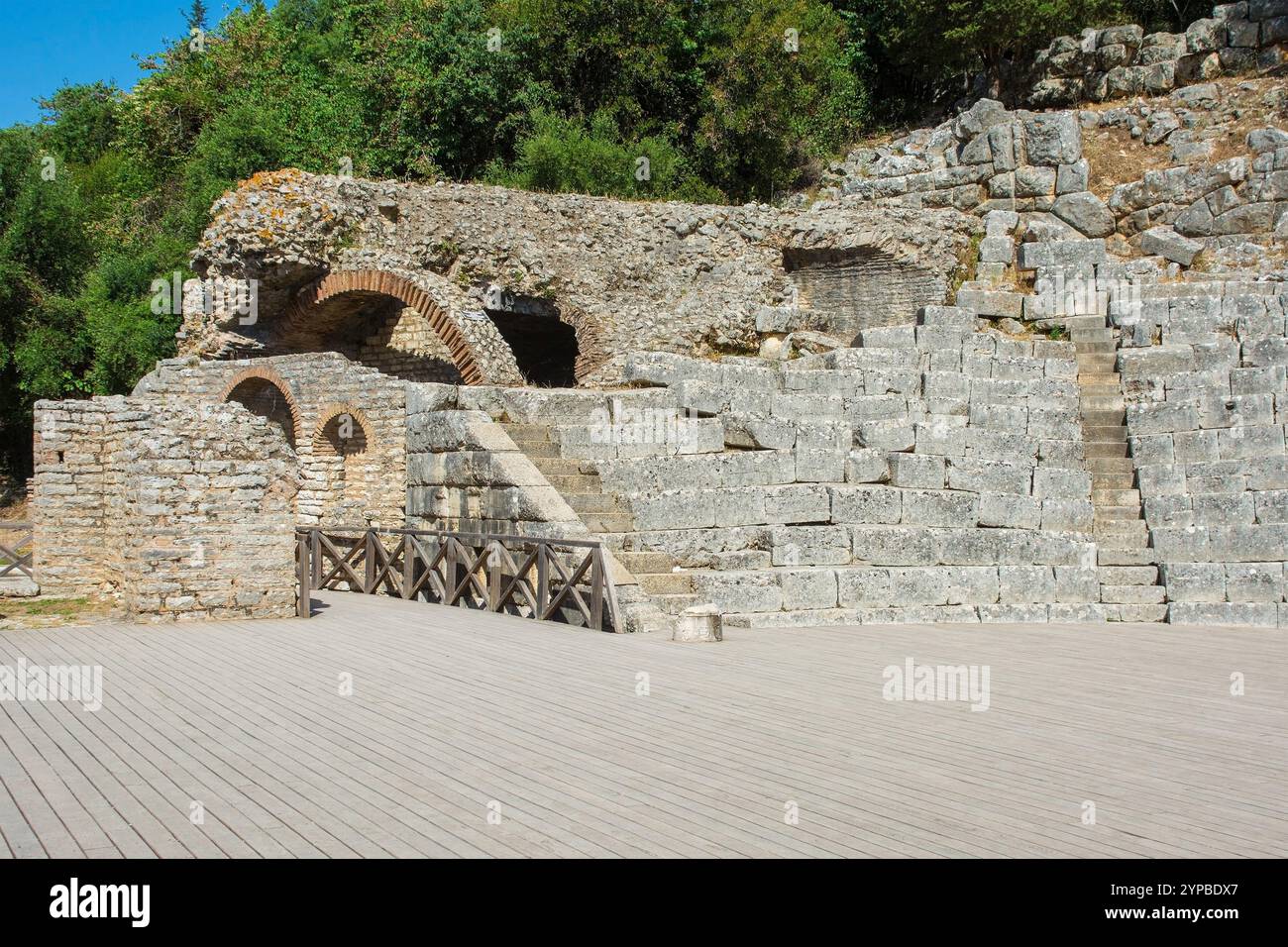 The 3rd century Roman Amphitheatre in Butrint Archaeological Park ...