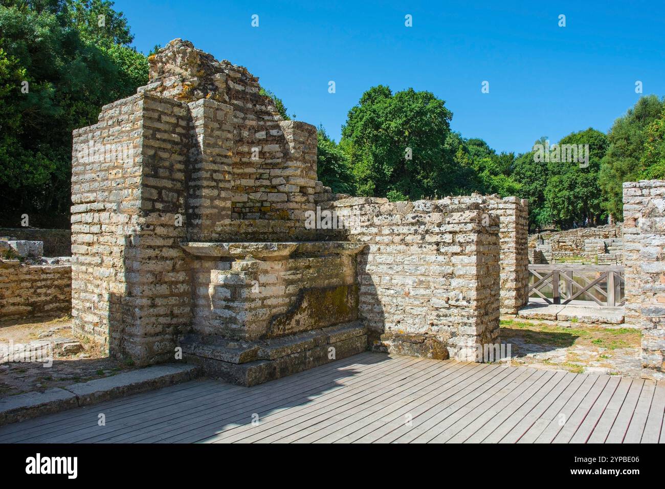 Part of the entrance to the 3rd century Roman Amphitheatre in Butrint ...