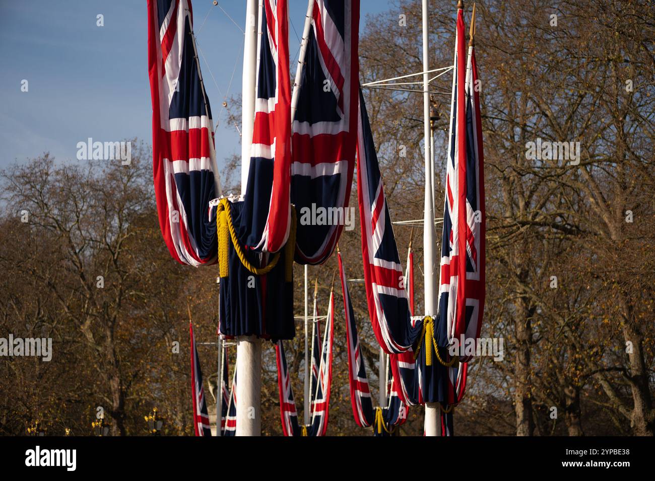British Union flags near Buckingham Palace in London Stock Photo - Alamy