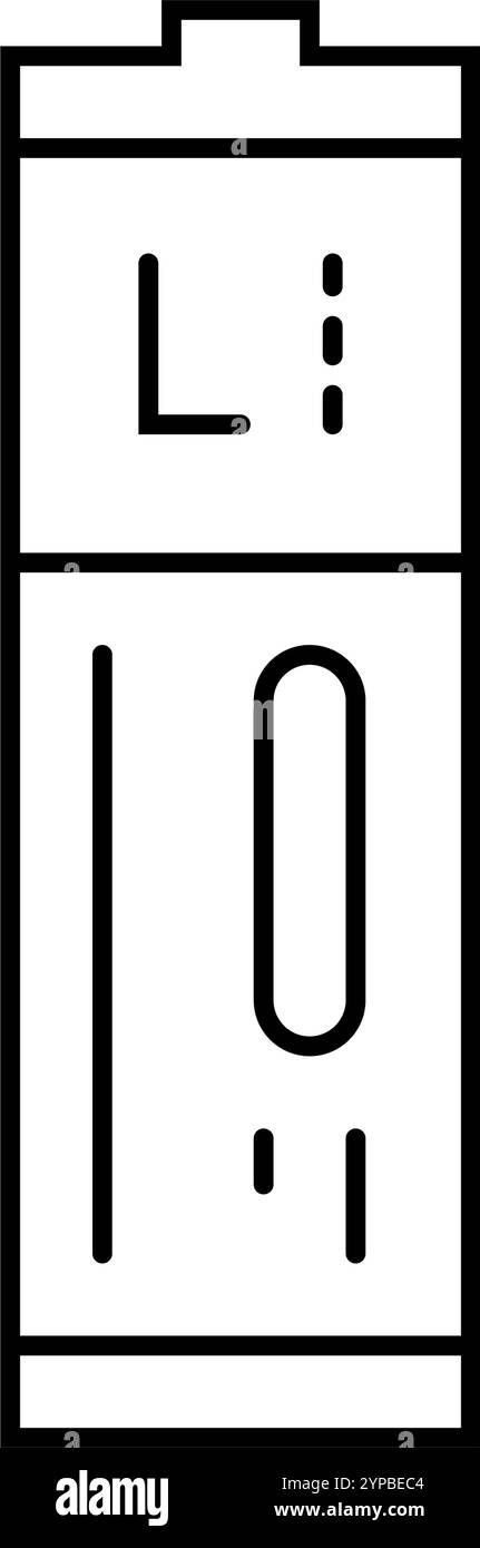 lithium ion battery line icon vector illustration Stock Vector Image ...