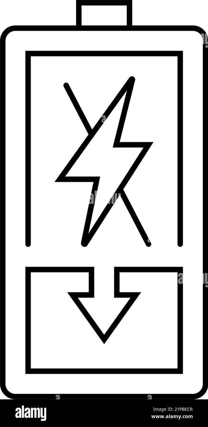 discharging battery line icon vector illustration Stock Vector Image ...