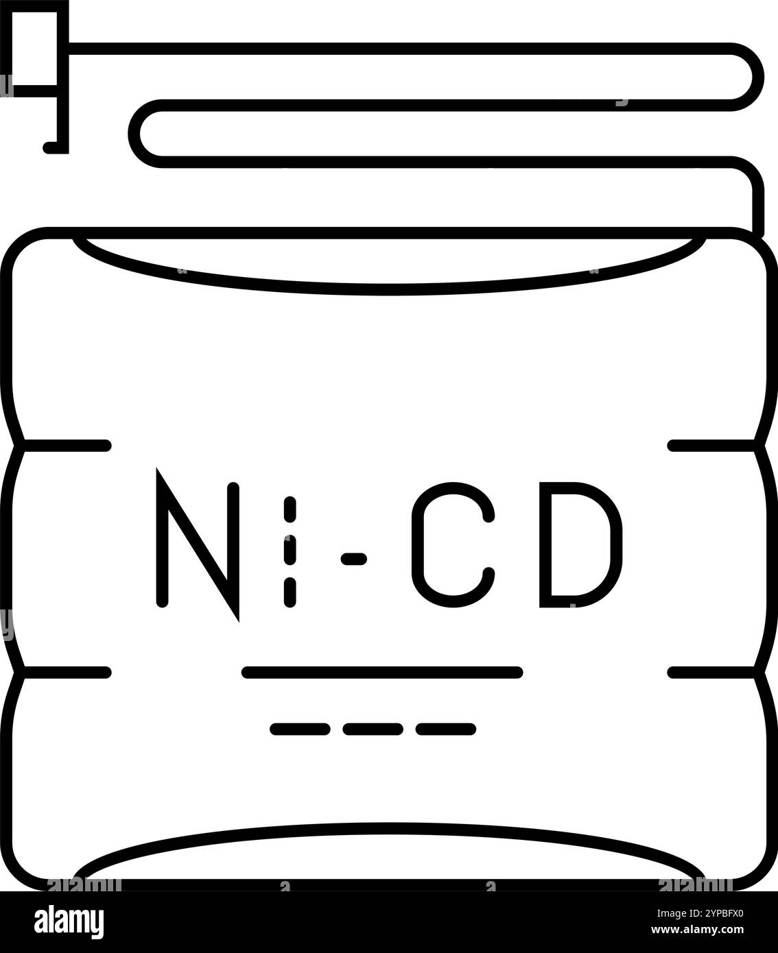 nickel cadmium battery line icon vector illustration Stock Vector Image ...