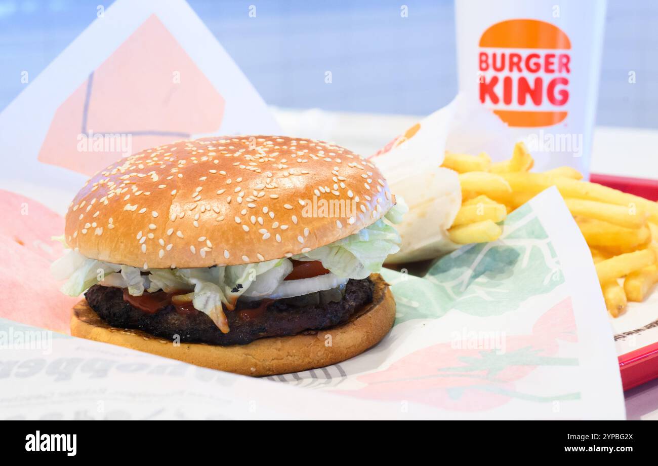Hanover, Germany. 29th Nov, 2024. ILLUSTRATION - A tray with a Burger ...
