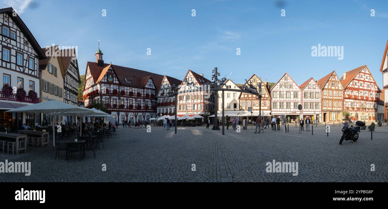 Bad Urach, Germany - October 1st 2023: Panoramic view of the historic ...
