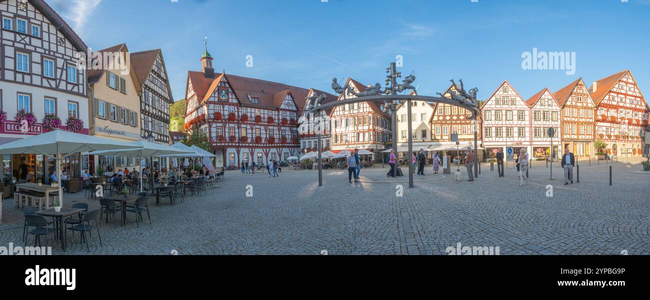 Bad Urach, Germany - October 1st 2023: Panoramic view of the historic ...