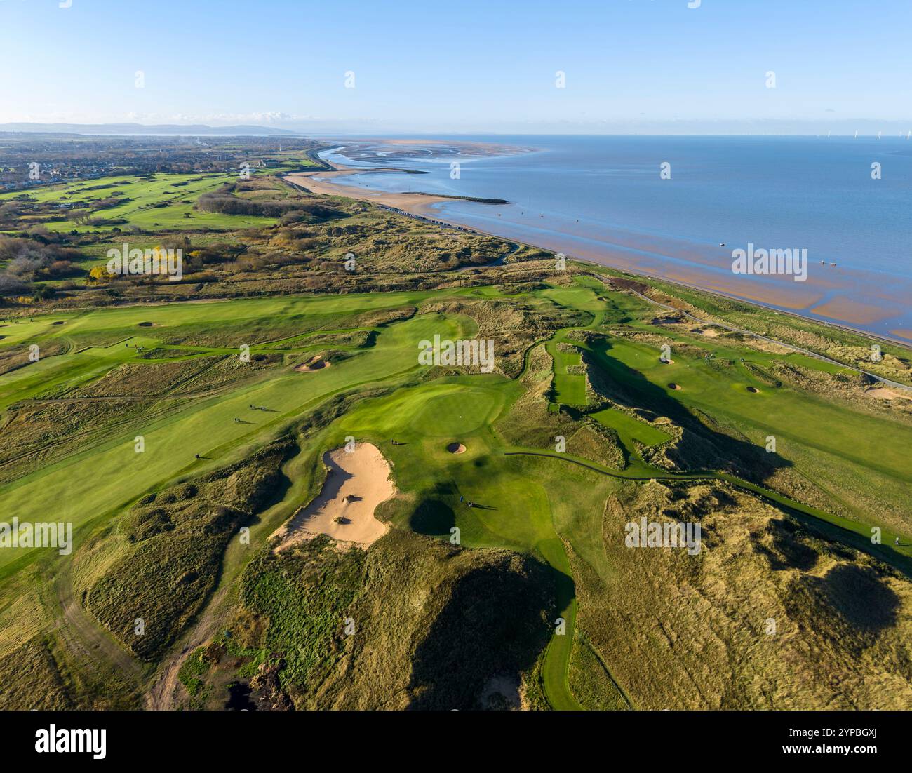 Leasowe golf links on the sand dunes, Wirral coast, Merseyside, England ...