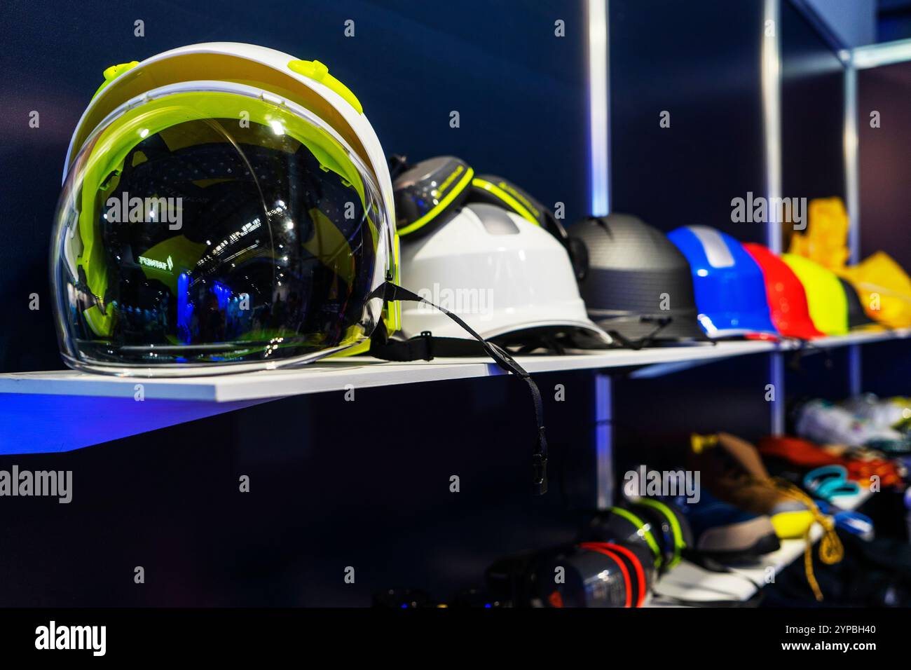 Multi-colored protective helmets for engineers, builders, workers of ...