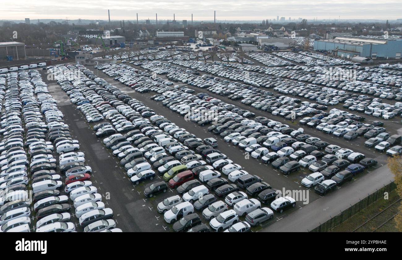 Thousands of new cars of German car makers park unsold at a logistic ...