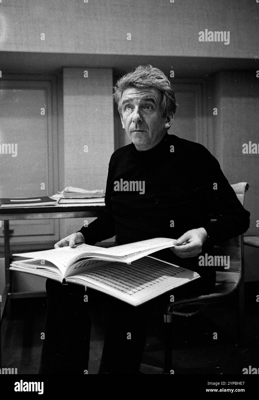 Swiss music conductor Peter Maag at the Teatro Colón dressing room ...