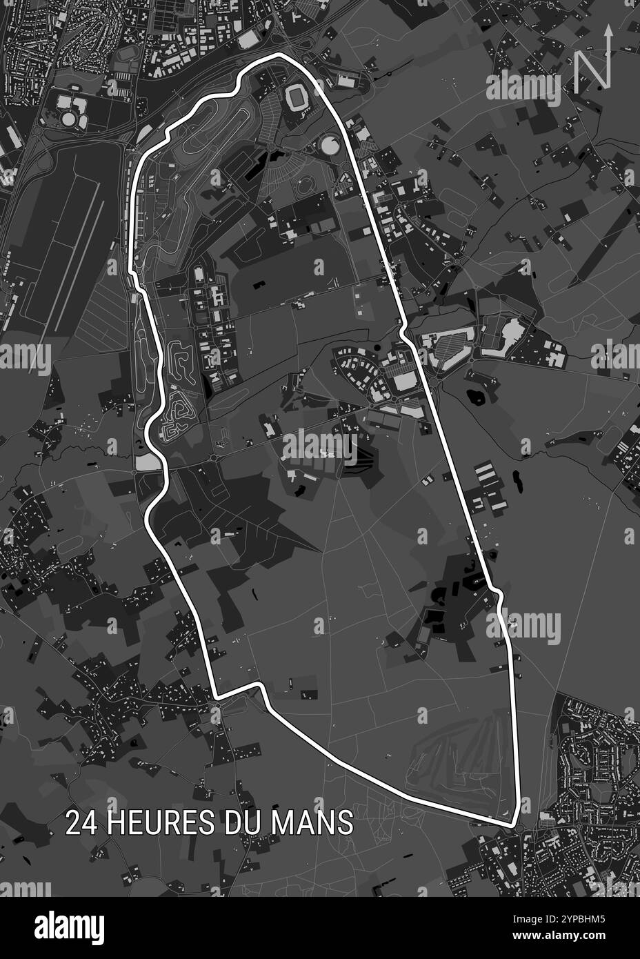 The image depicts a detailed map of the Circuit de la Sarthe, the ... The image depicts a detailed map of the Circuit de la Sarthe, the ...