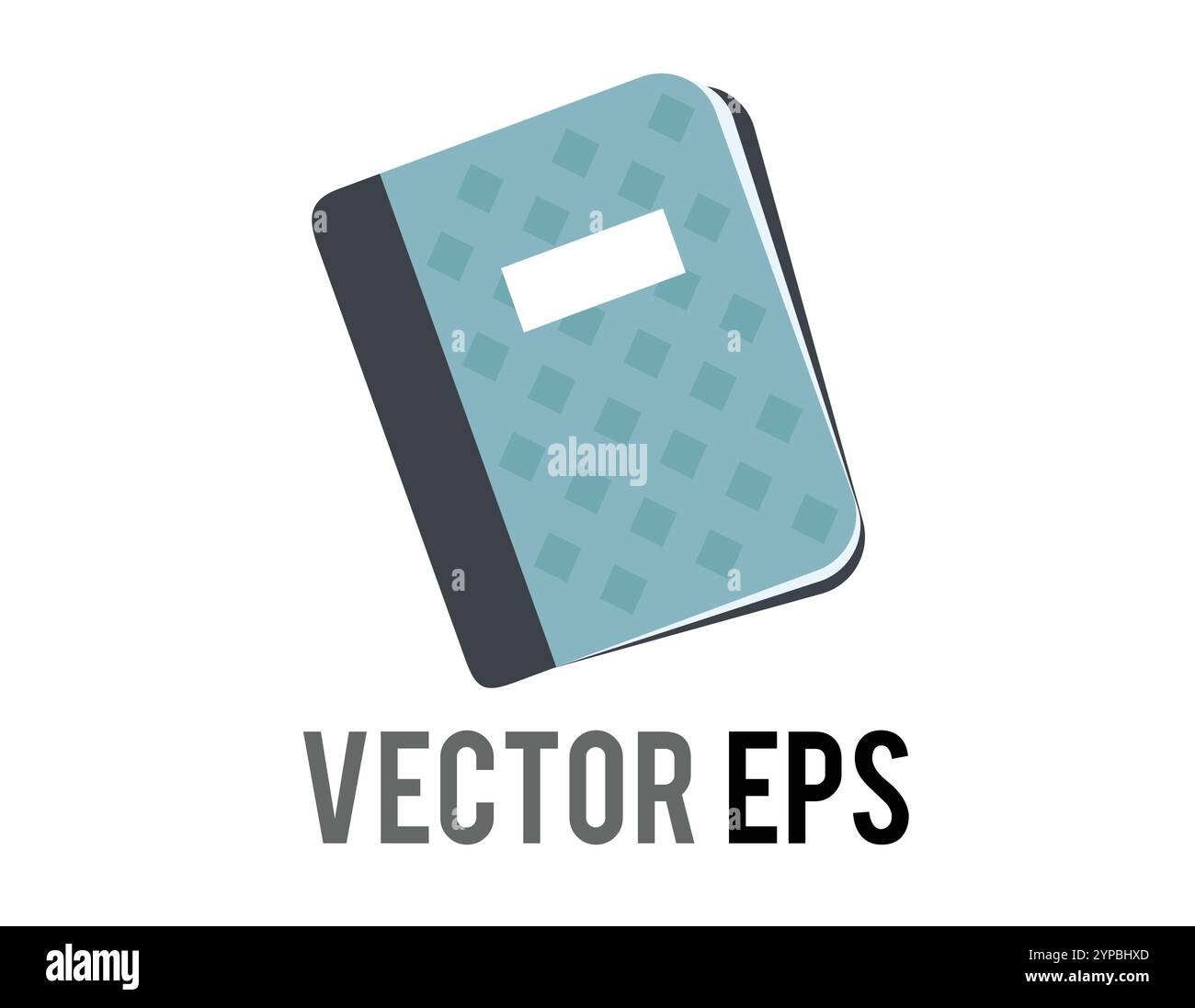 The isolated vector blue cover paper note, notepad, checklist file flat ...