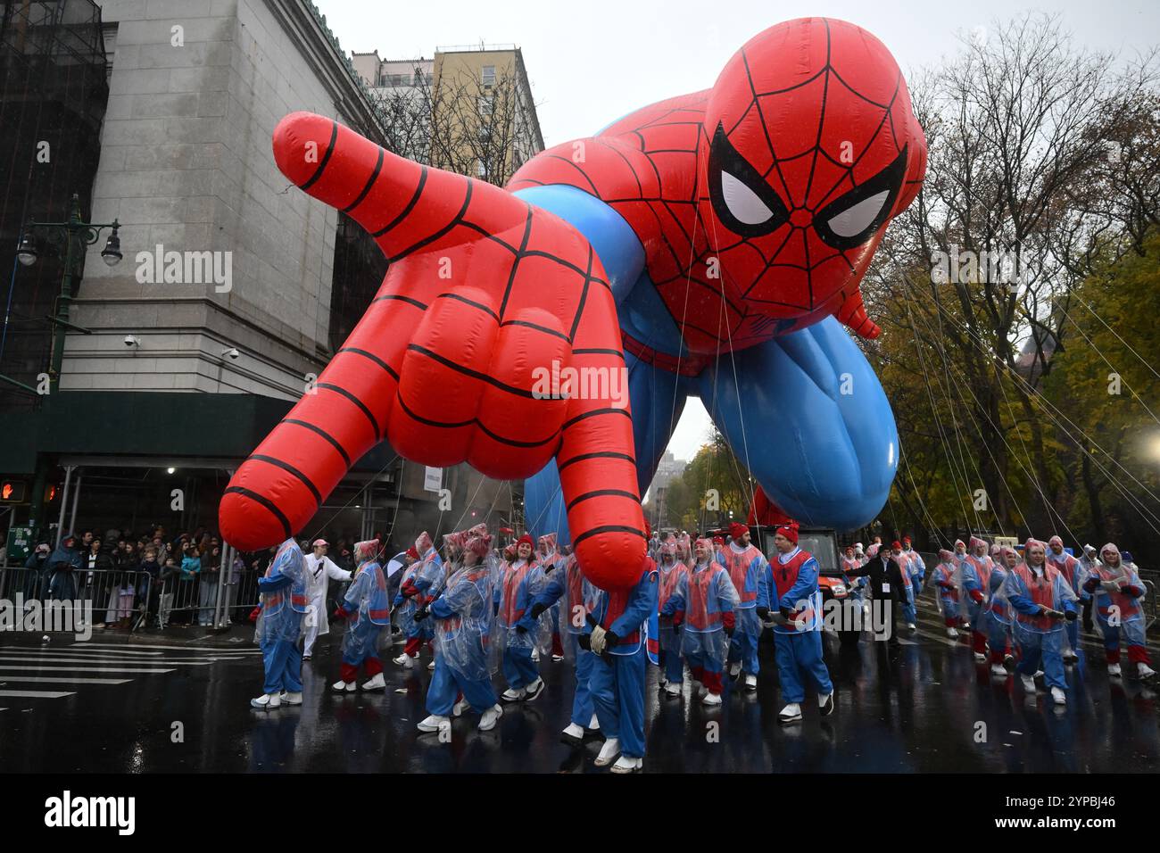 The Spiderman balloon during the 98th Annual Macy's Thanksgiving Day ...