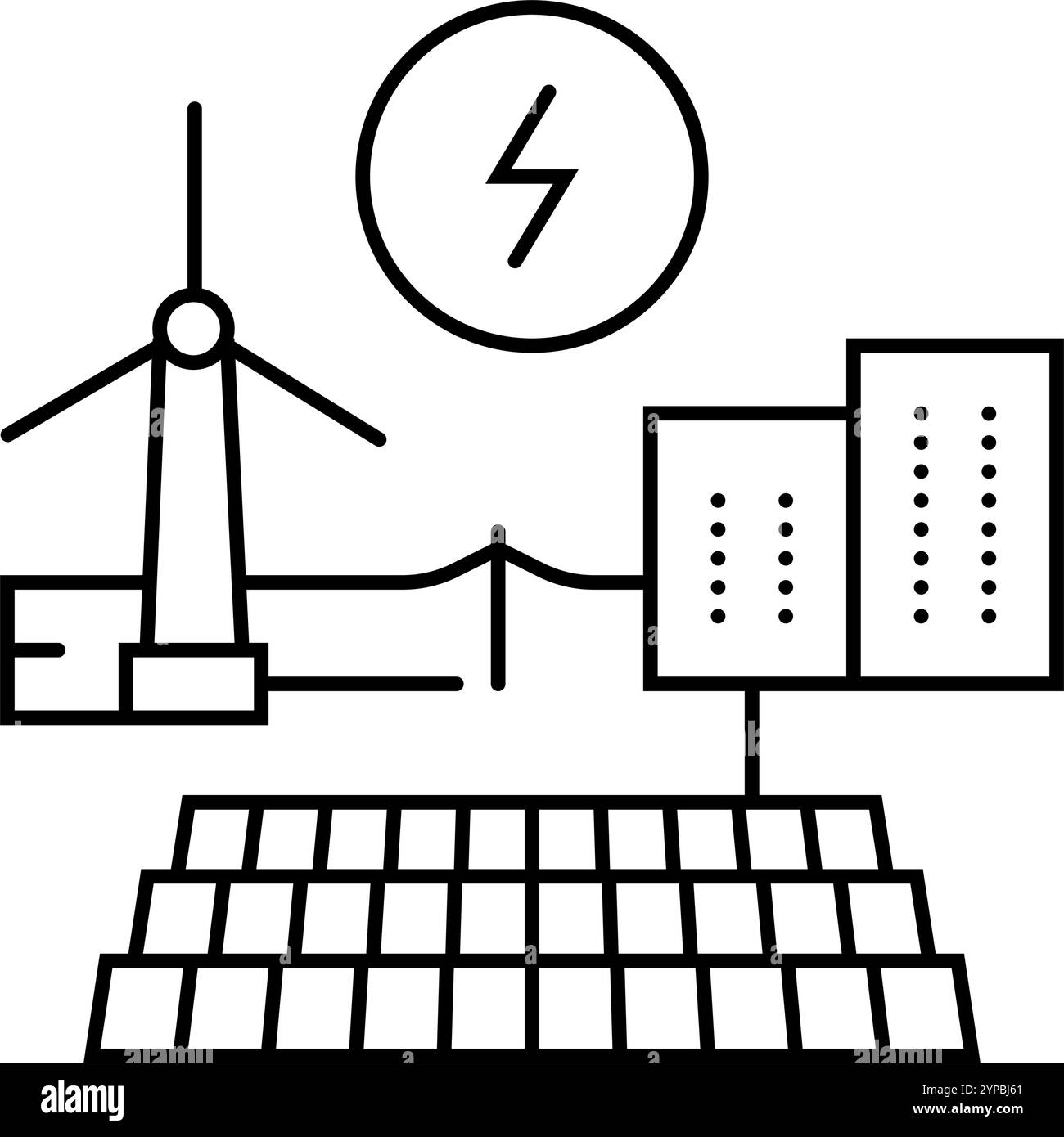 renewable integration energy line icon vector illustration Stock Vector ...