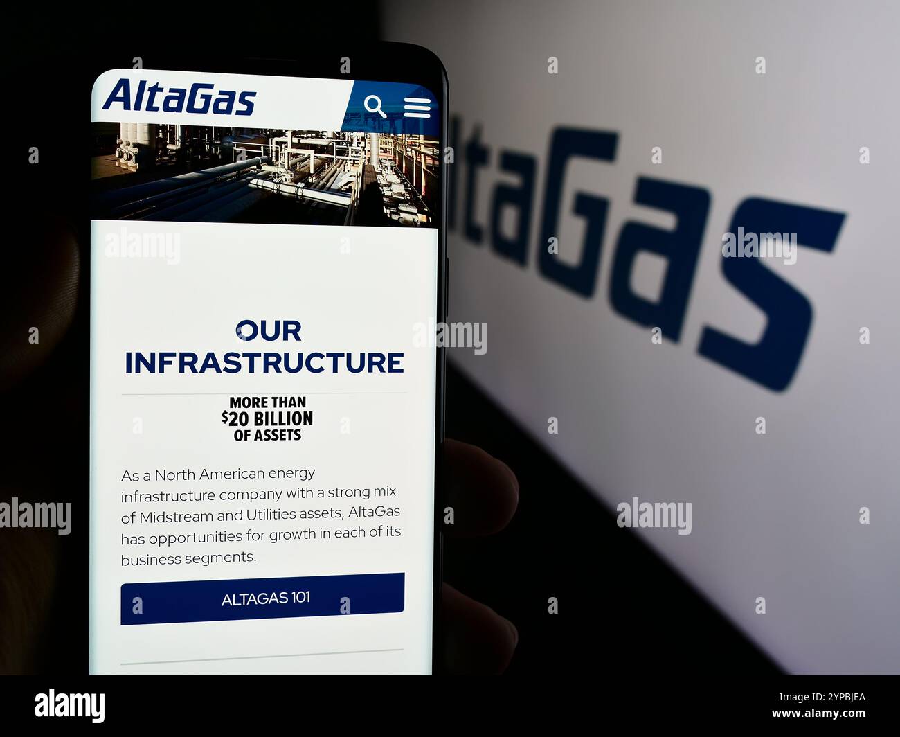 In this photo illustration, a person holds a smartphone with the web ...