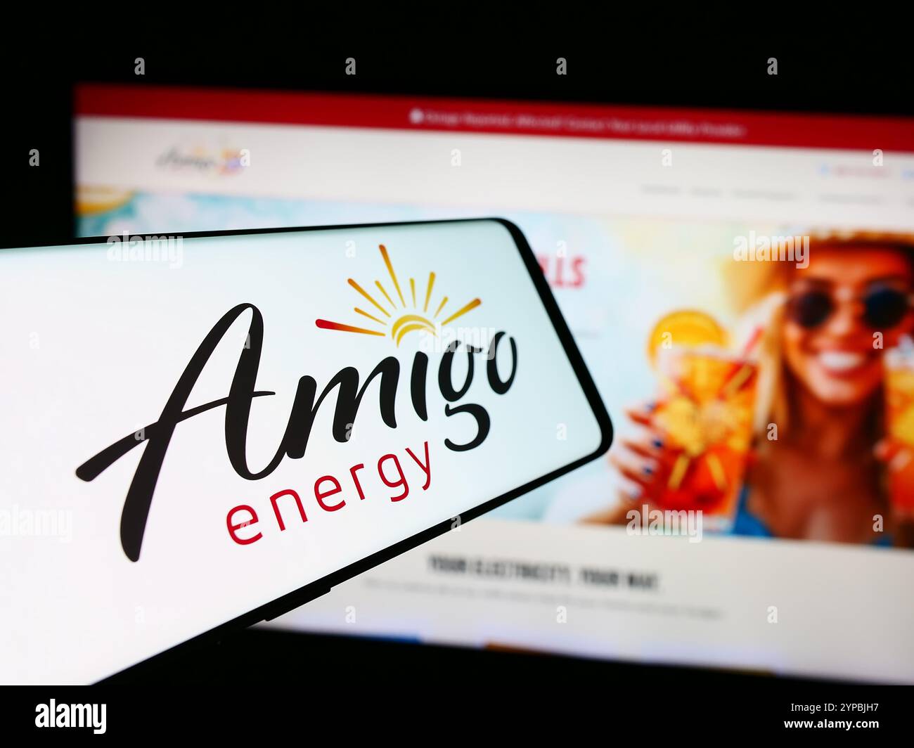In this photo illustration, a mobile phone with the logo of American ...