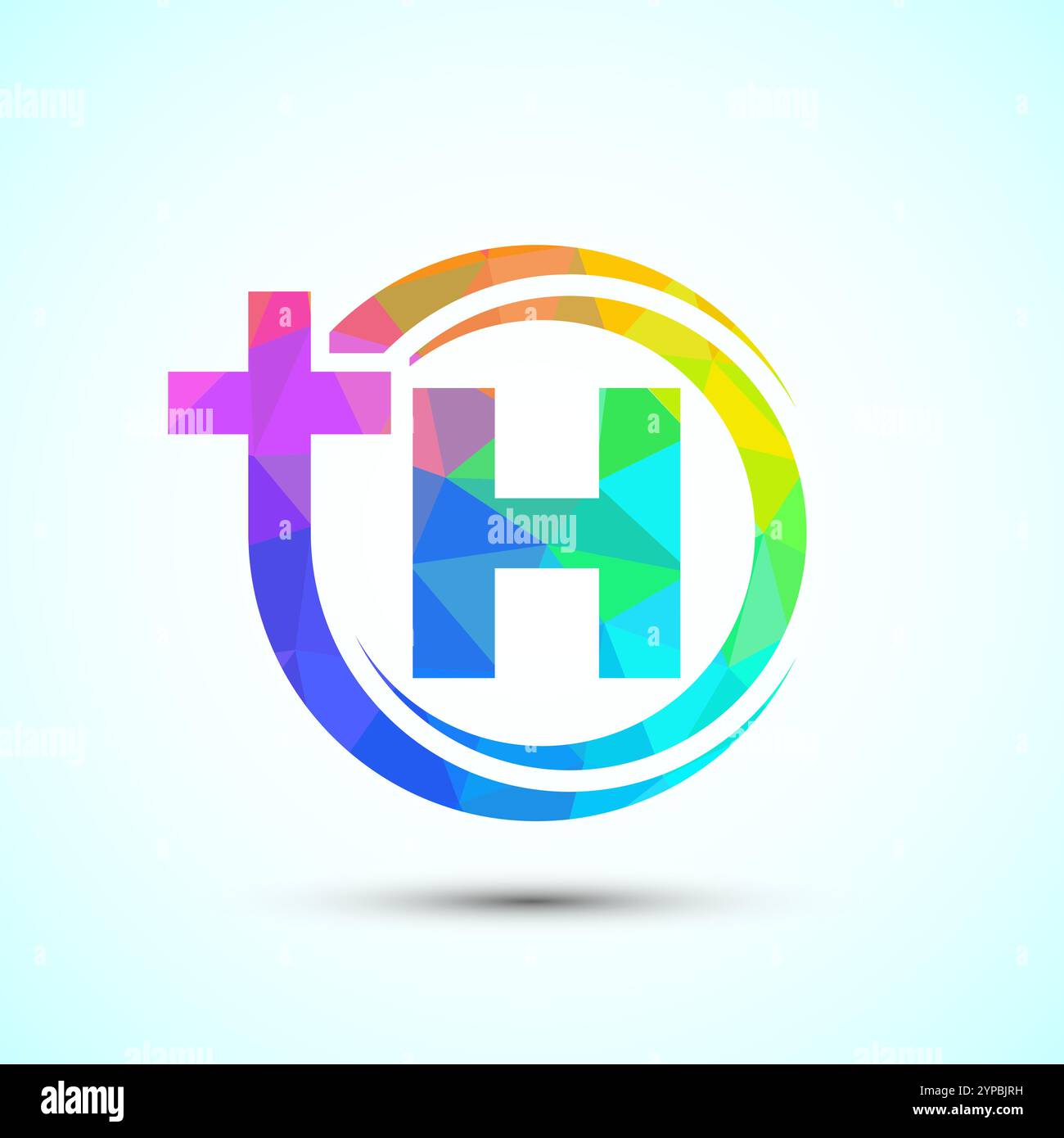 English alphabet with cross logo sign. The cross of Jesus logo for ...