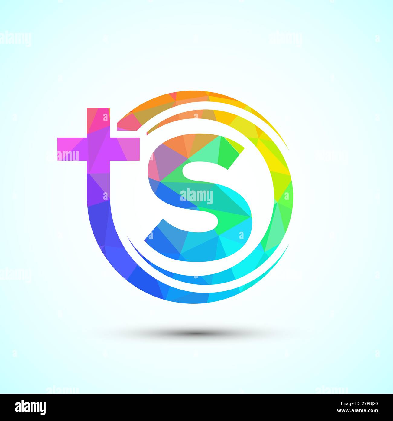 English alphabet with cross logo sign. The cross of Jesus logo for ...