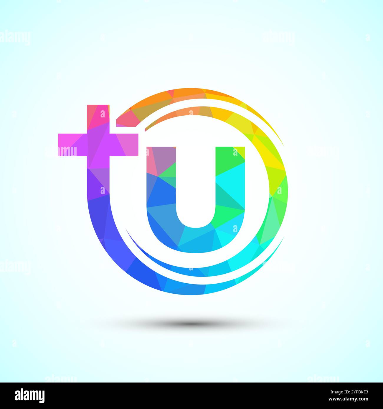 English alphabet with cross logo sign. The cross of Jesus logo for ...