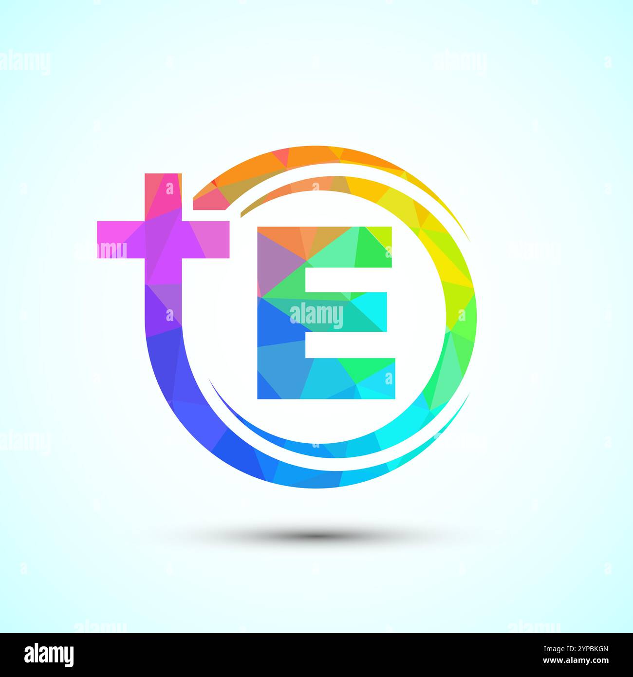 English alphabet with cross logo sign. The cross of Jesus logo for ...